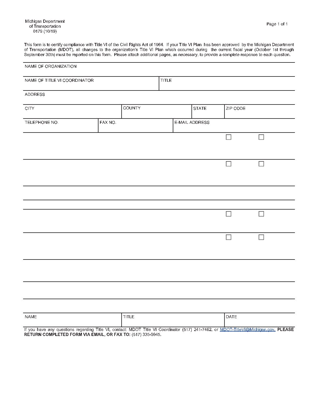 Mdot Form 0179 City Of Beaverton